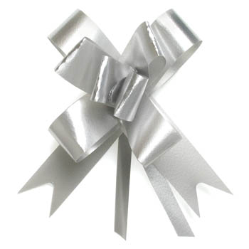 Gift Bows, Magic Pull Metallic Silver